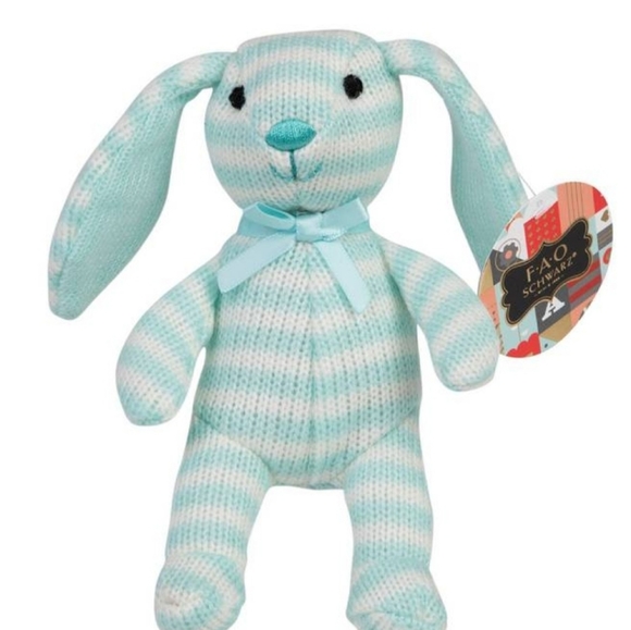 FAO Schwarz | Toys | Faoschwarz Blue White Plush Bunny Rabbit Stuffie ...